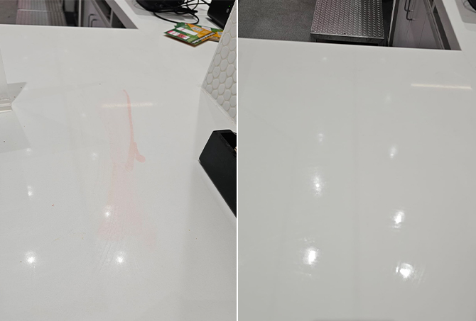 Quartz Stain Removal at Beverage Store