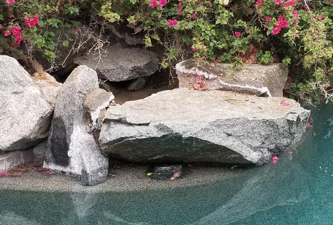 Calcium Deposits on Decorative Rocks Removed