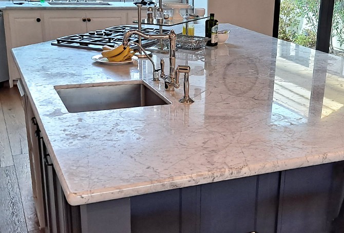 Elegance Restored to Marble Kitchen | Phoenix Tiling Professionals