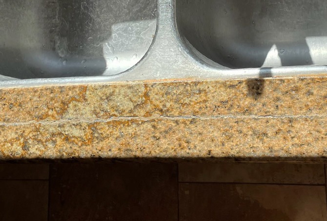 Granite Crack on Sink Front Repaired | Stonework Professionals in Phoenix