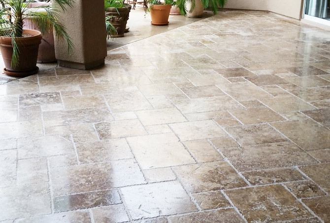Naturally Polished Exterior Travertine | Beyond Stone Solutions