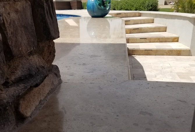 New Finish for Exterior Travertine | Phoenix Stonework Services
