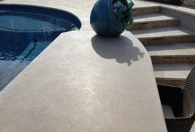 New Finish for Exterior Travertine | Phoenix Stonework Services
