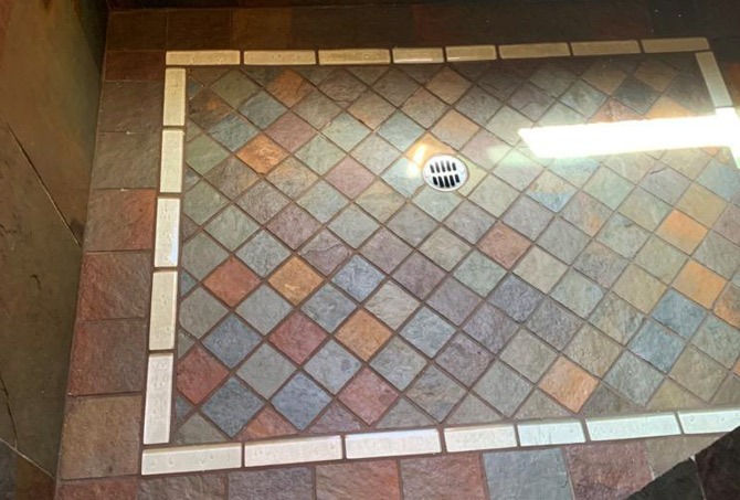 Slate Shower Stripped, Cleaned, and Sealed | Tiling Professionals in ...