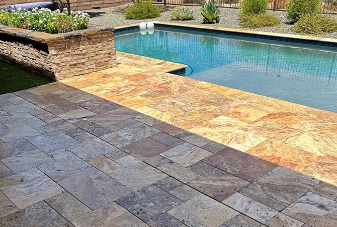 Travertine & Flagstone Cleaned and Enhanced | Beyond Stone Solutions