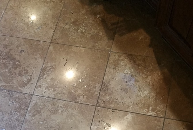 Travertine Floor Damage Repaired | Phoenix Stonework Services