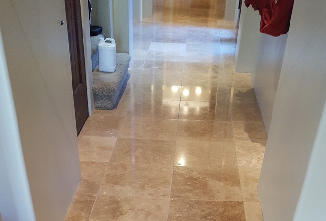 Travertine Floor Damage Repaired | Phoenix Stonework Services